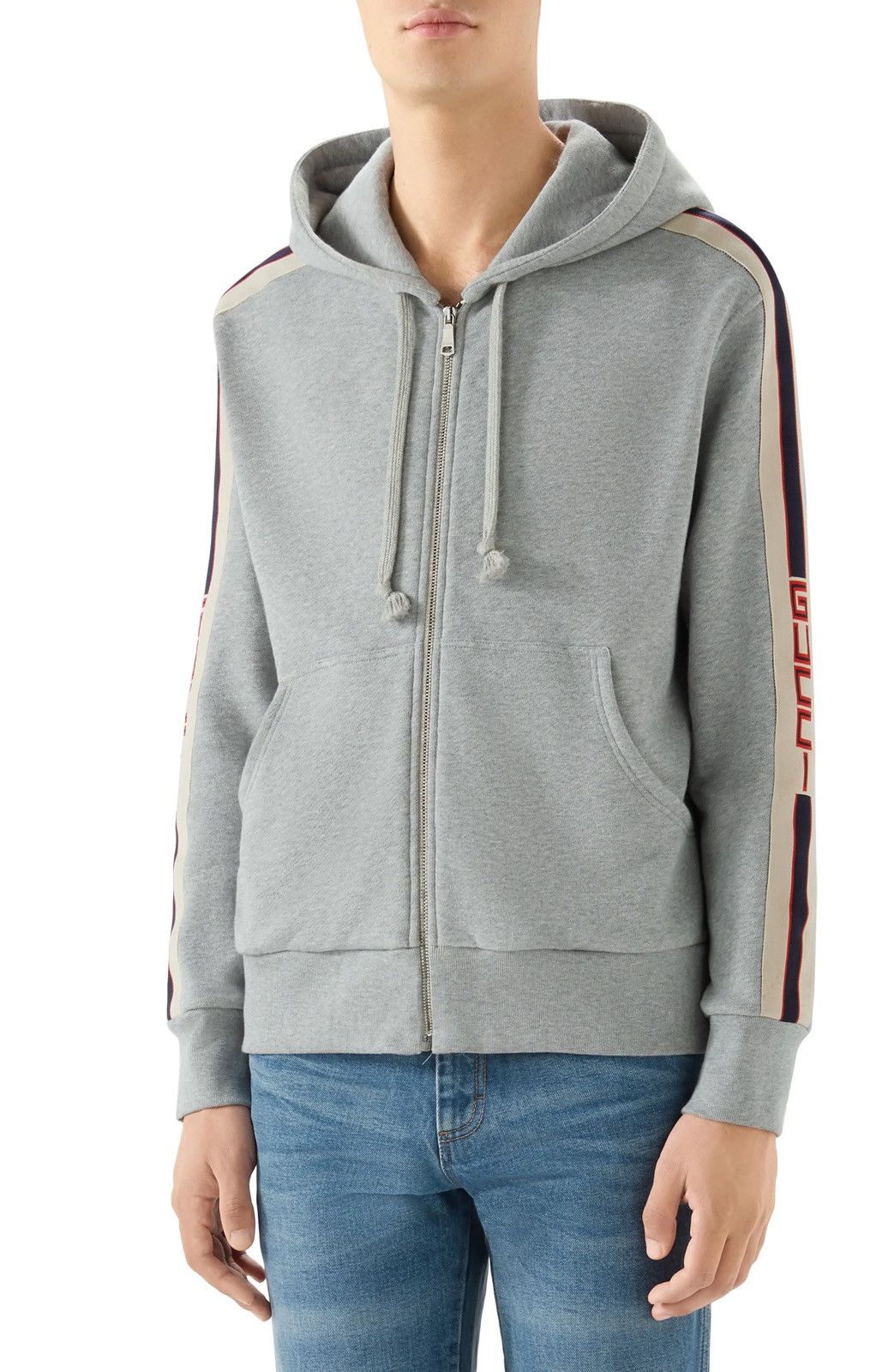 Gucci Gucci grey zip logo hoodie striped XL | Grailed Gucci Gucci grey zip logo hoodie striped XL | Grailed