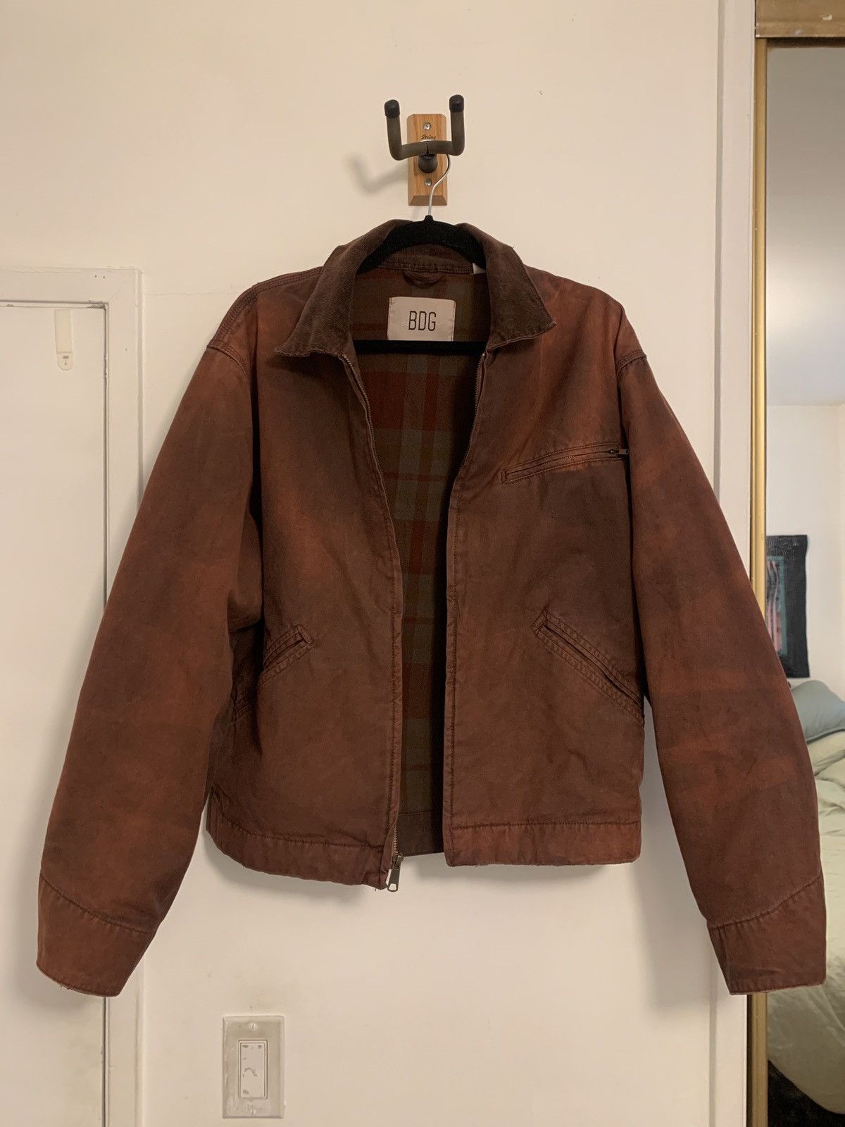 Urban Outfitters UO maroon/brown trucker jacket | Grailed
