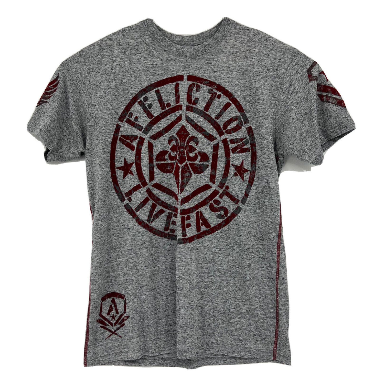 Affliction Affliction Live Fast T Shirt Front & Back Graphic XL Gray ...