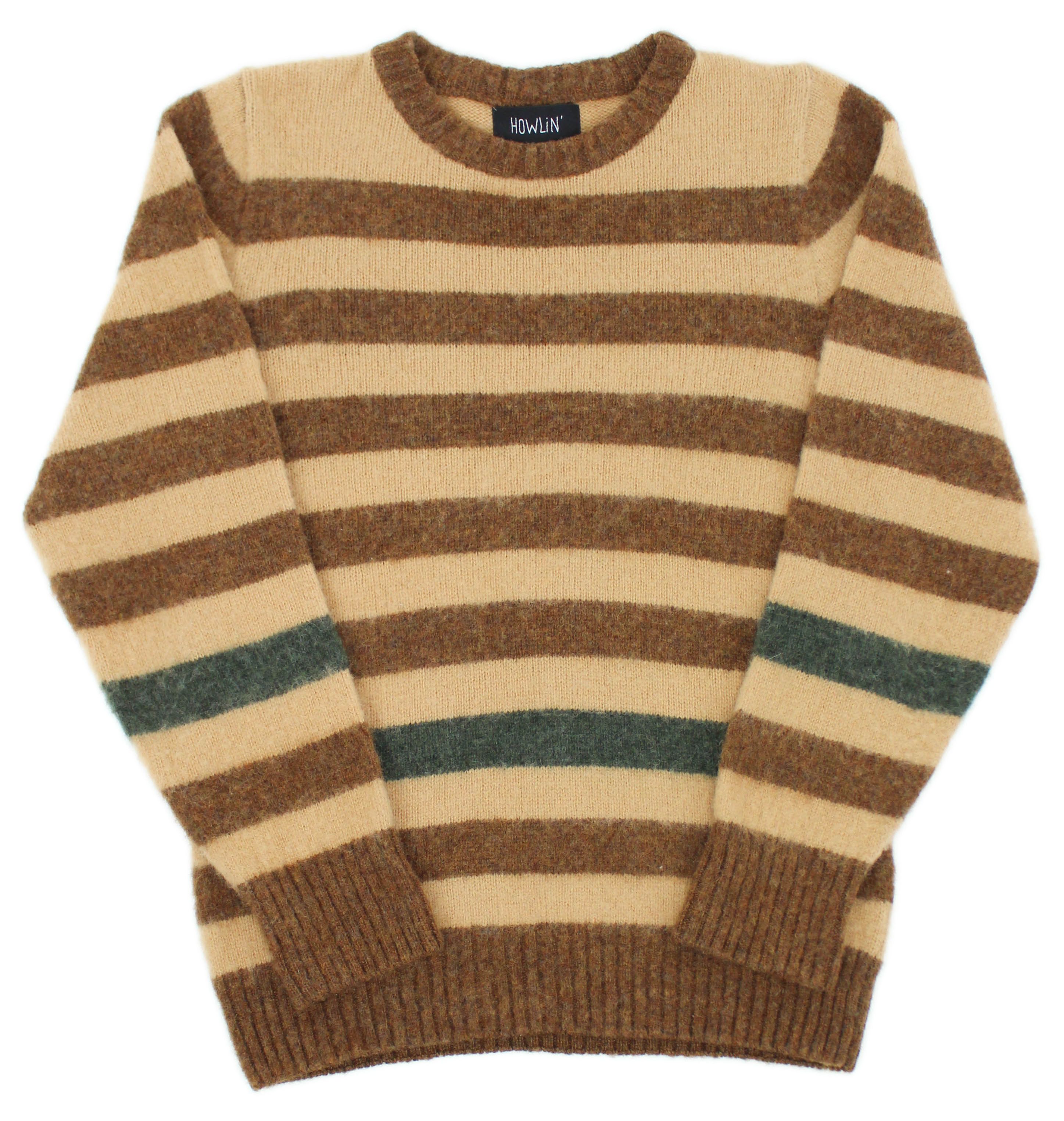 Howlin By Morrison Mismatched Striped Shetland Wool Crew Neck Sweater ...