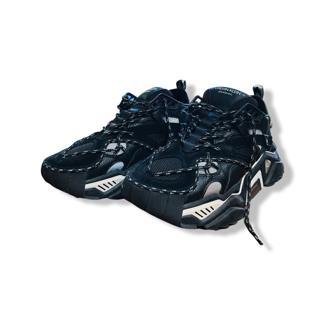 Calvin Klein 205W39NYC Strike 205 Black chunky sneaker by RAF Simon 🔥 ...