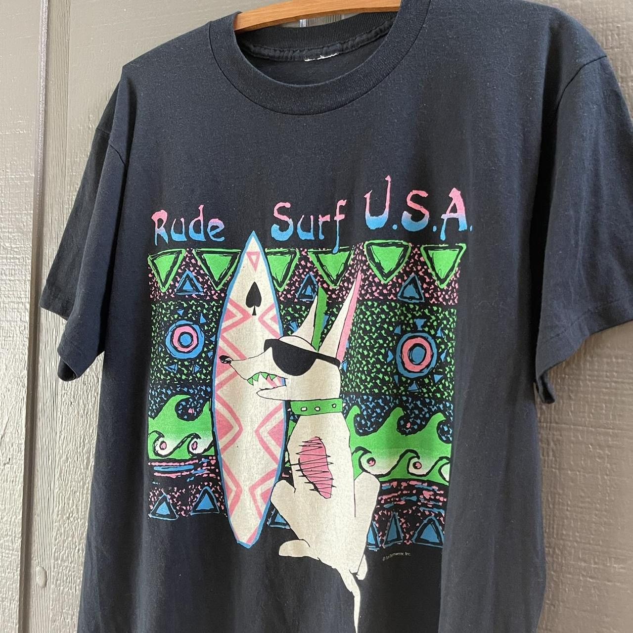 Vintage Vintage Rude Dog surf USA graphic t-shirt | Grailed