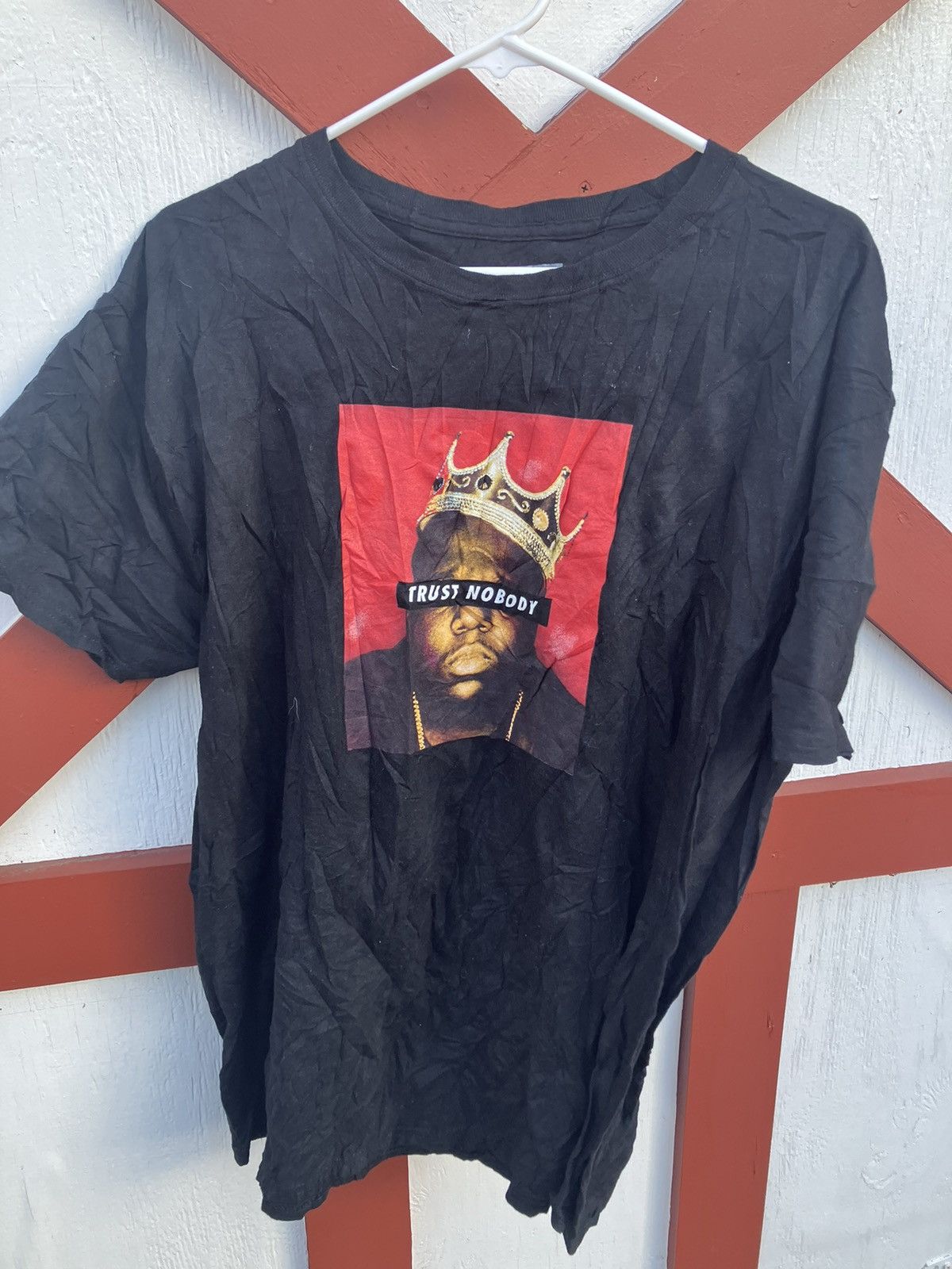 Band Tees BIGGIE SMALLS TRUST NOBODY graphic logo rap shirt size xL ...