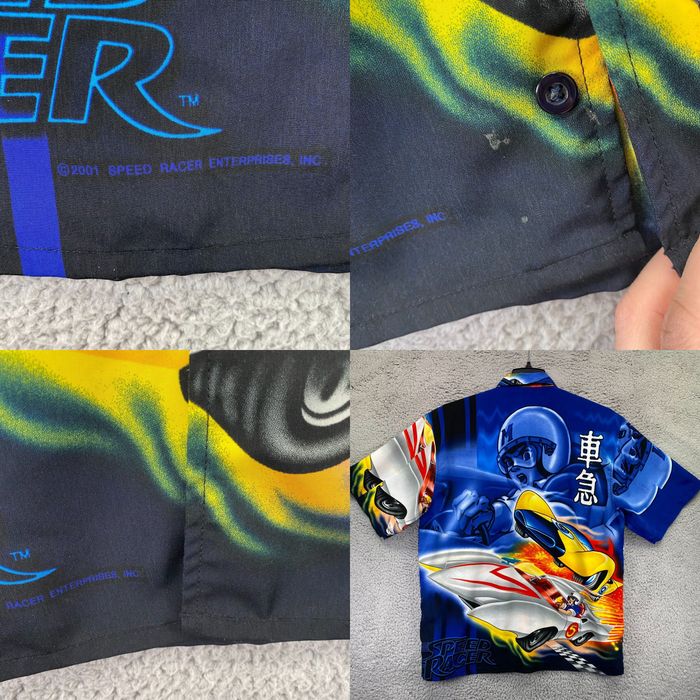 Speedo Vintage Speed Racer Shirt Mens XL Button Up 2001 Y2K Anime Comic ...