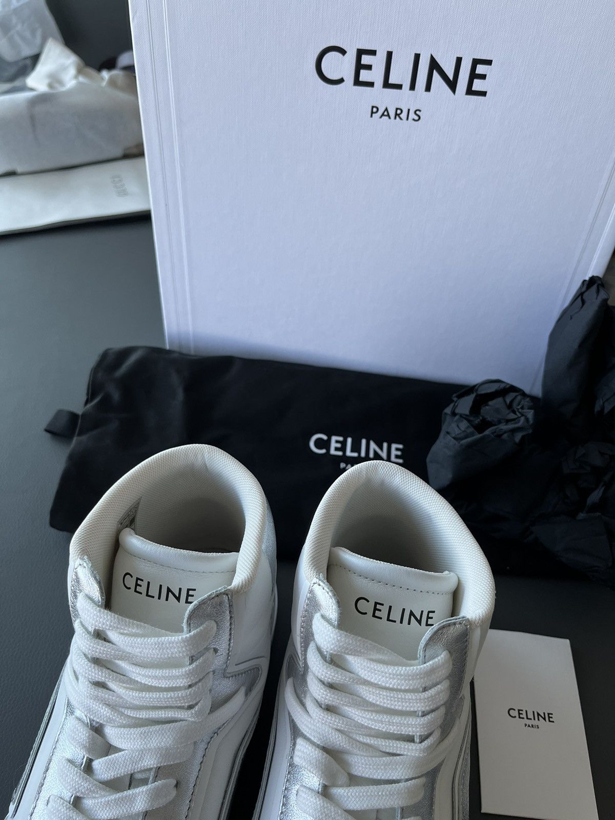 Celine × Hedi Slimane Super Runway Brand New Celine Logo Calfskin ...