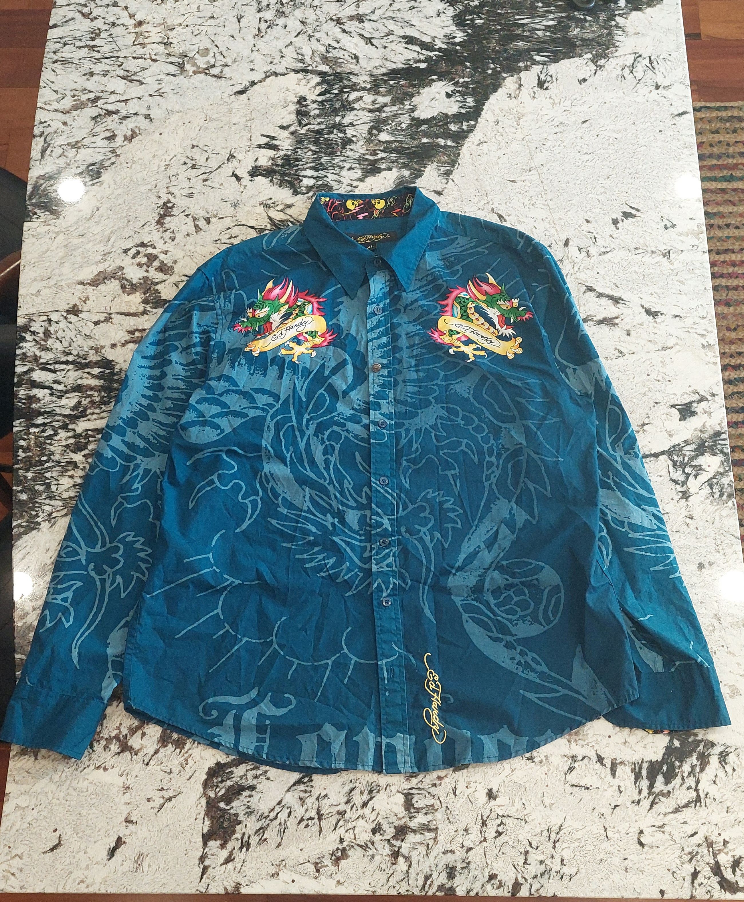 Ed Hardy × Vintage × Von Dutch Vintage 90s Ed Hardy Button Up Y2K ...