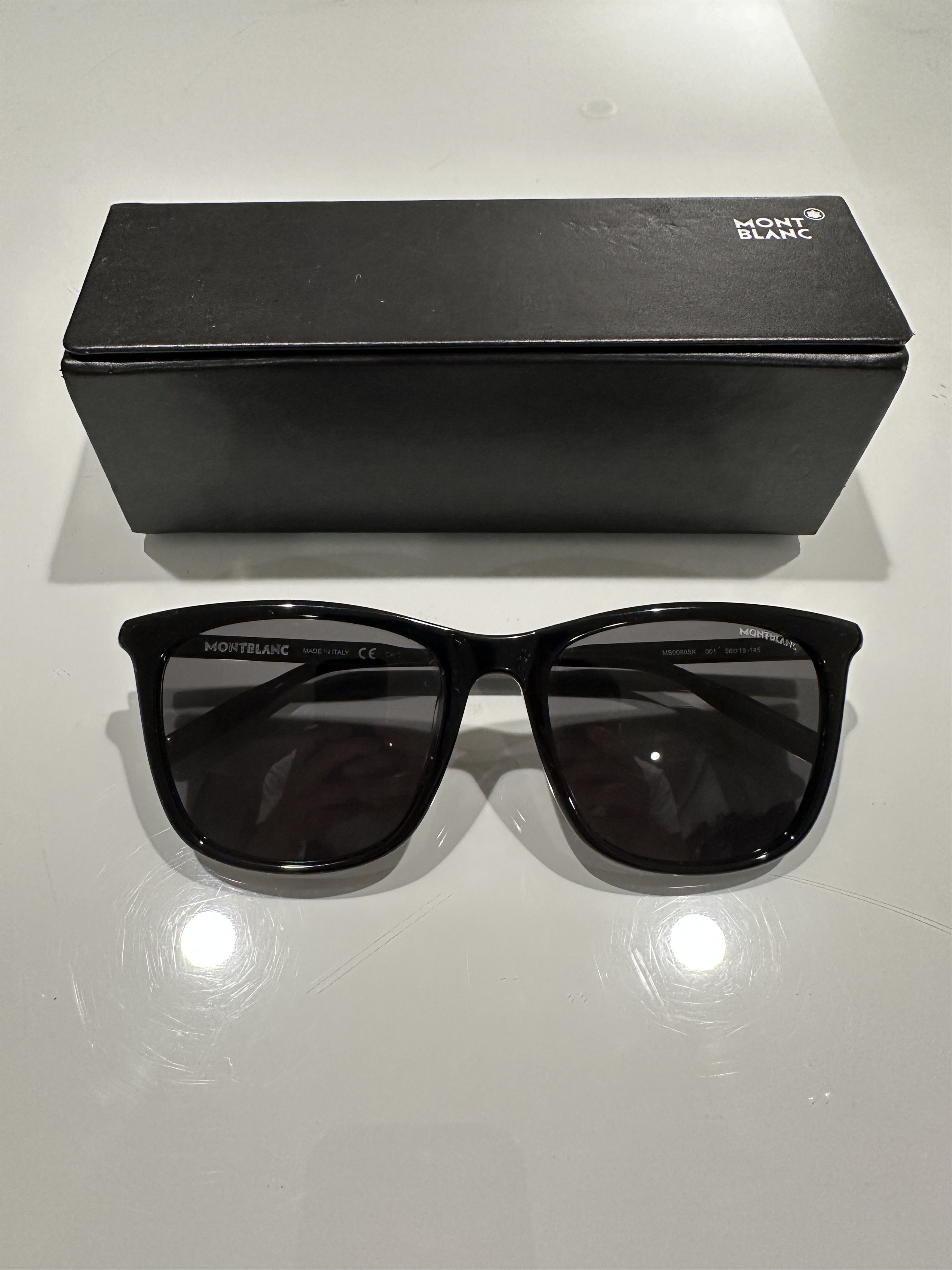 Montblanc Montblanc Black Square Sunglasses MB0080SK 56-19-145 | Grailed