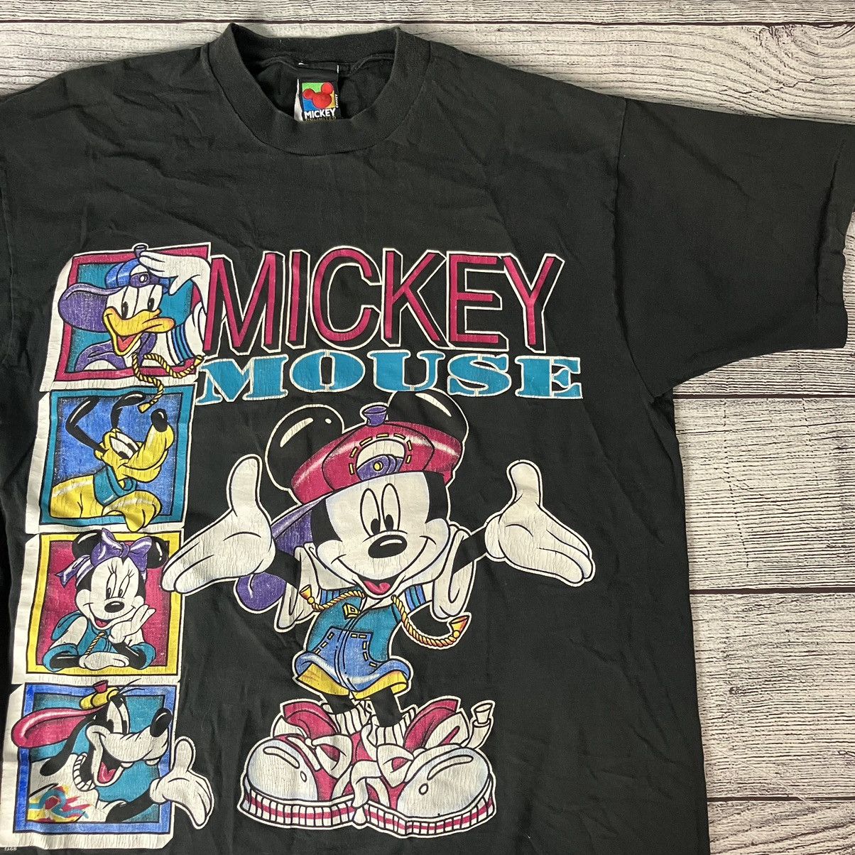 Vintage Vintage 1990s Mickey Mouse Hip Hop Logo Cartoon T-shirt | Grailed