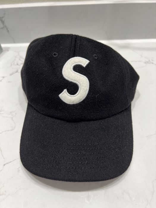 Supreme Black Supreme S logo wool hat | Grailed