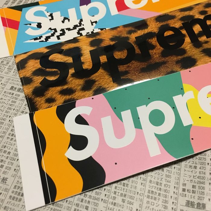 Supreme leopard box logo sticker | Grailed
