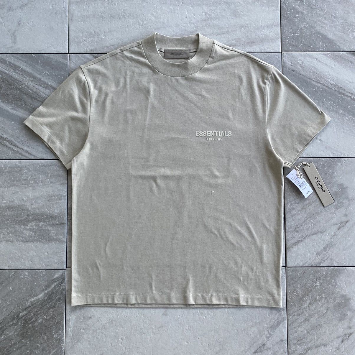 Essentials × Fear of God Fear Of God Essentials Wheat Logo Tee | Grailed
