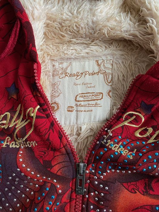 Vintage Vintage Really Point Hoodie Zip Up Tattoo Ed Hardy Style | Grailed