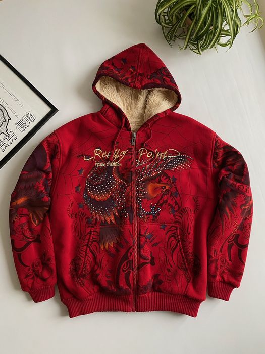 Vintage Vintage Really Point Hoodie Zip Up Tattoo Ed Hardy Style | Grailed