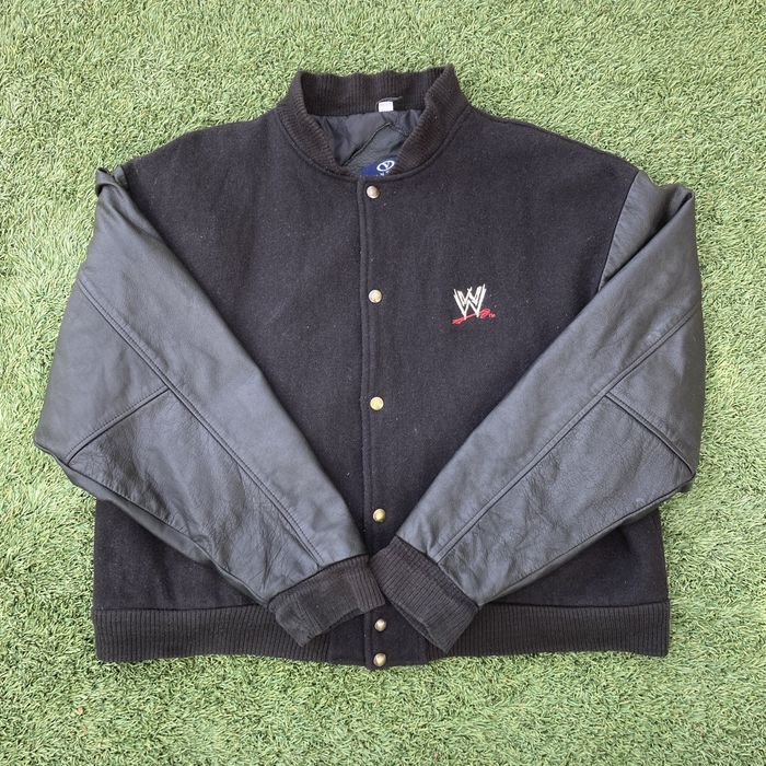 Vintage WWF WWE WRESTLEMANIA Varsity Bomber Leather Jacket Vintage ...