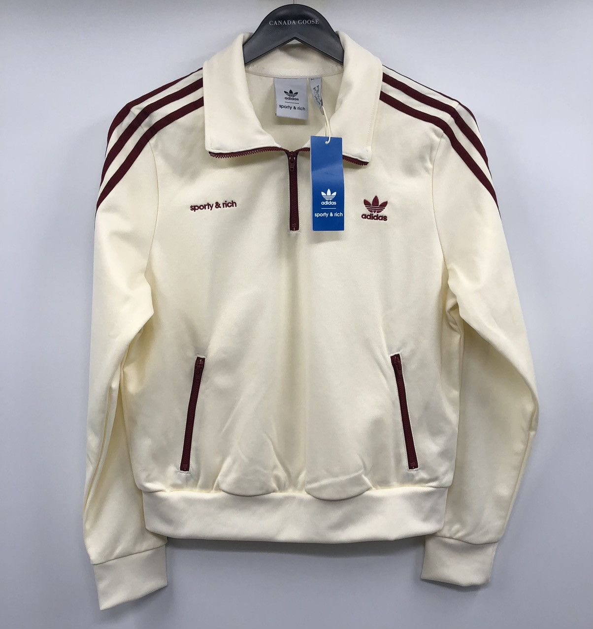 Adidas Adidas x Sporty Rich Cream White Track Top Medium | Grailed