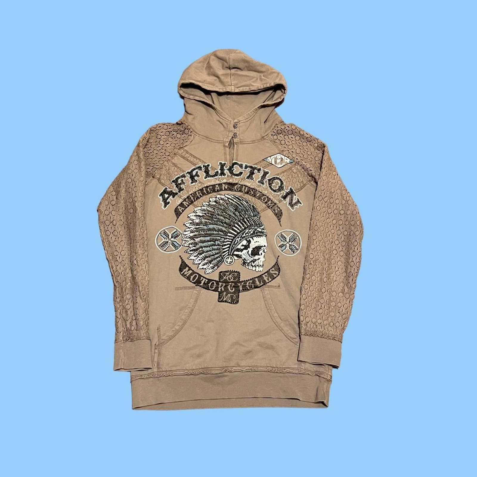 Affliction Vintage Affliction Knit Hybrid Hooded Sweater | Grailed