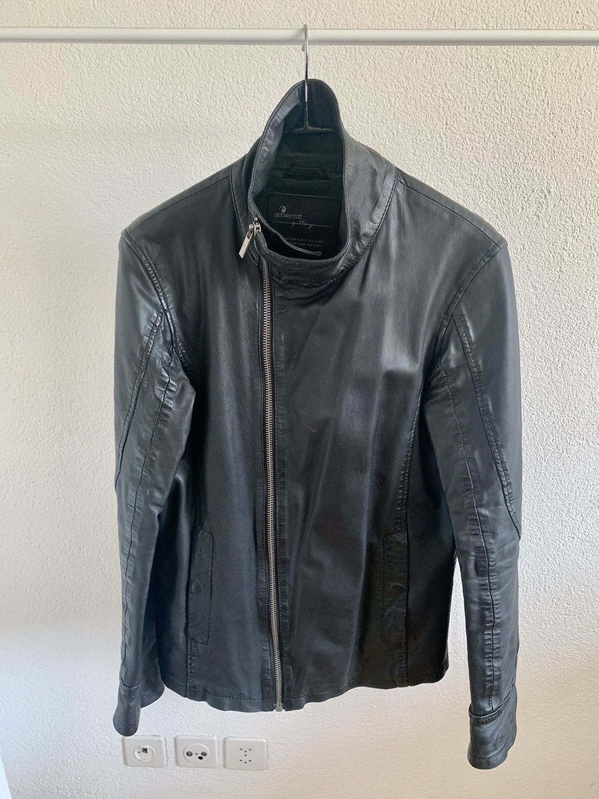 GOOSECRAFT Off-Centre Zip-Front Short Leather Jacket | Grailed