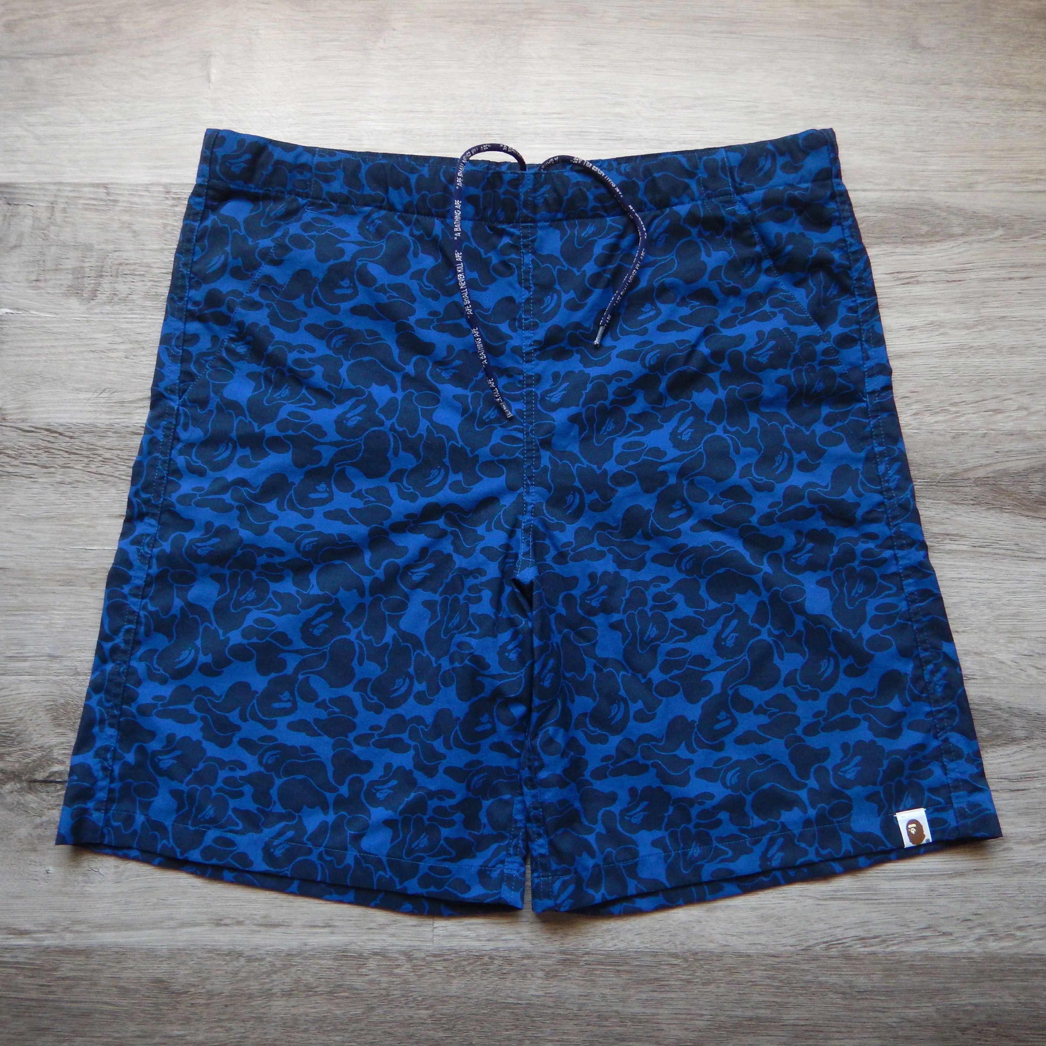 Bape Bape Classics Blue Camo Swim Trunks | Grailed