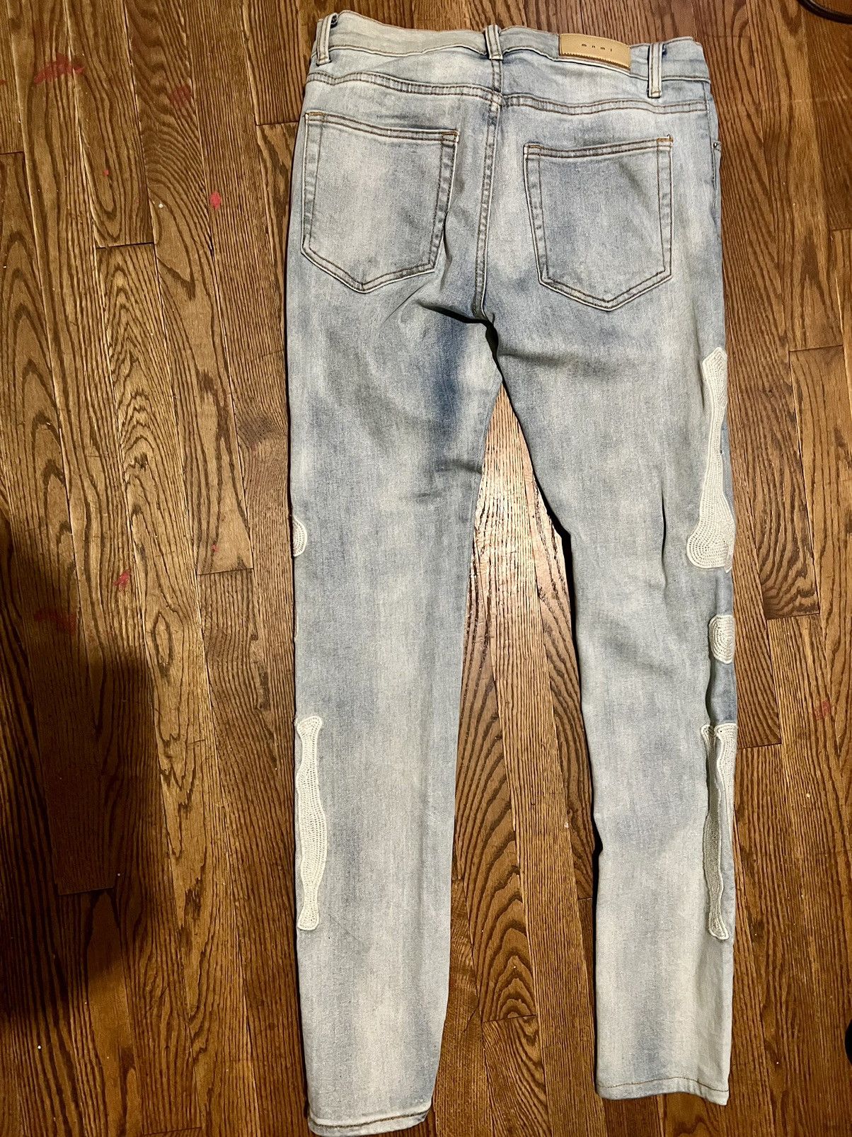 Streetwear Mnml skeleton acid washed jeans | Grailed
