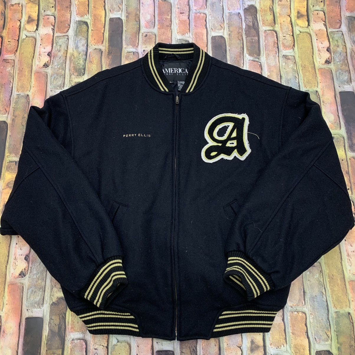 Perry Ellis × Varsity Jacket × Vintage Vintage Perry Ellis America ...