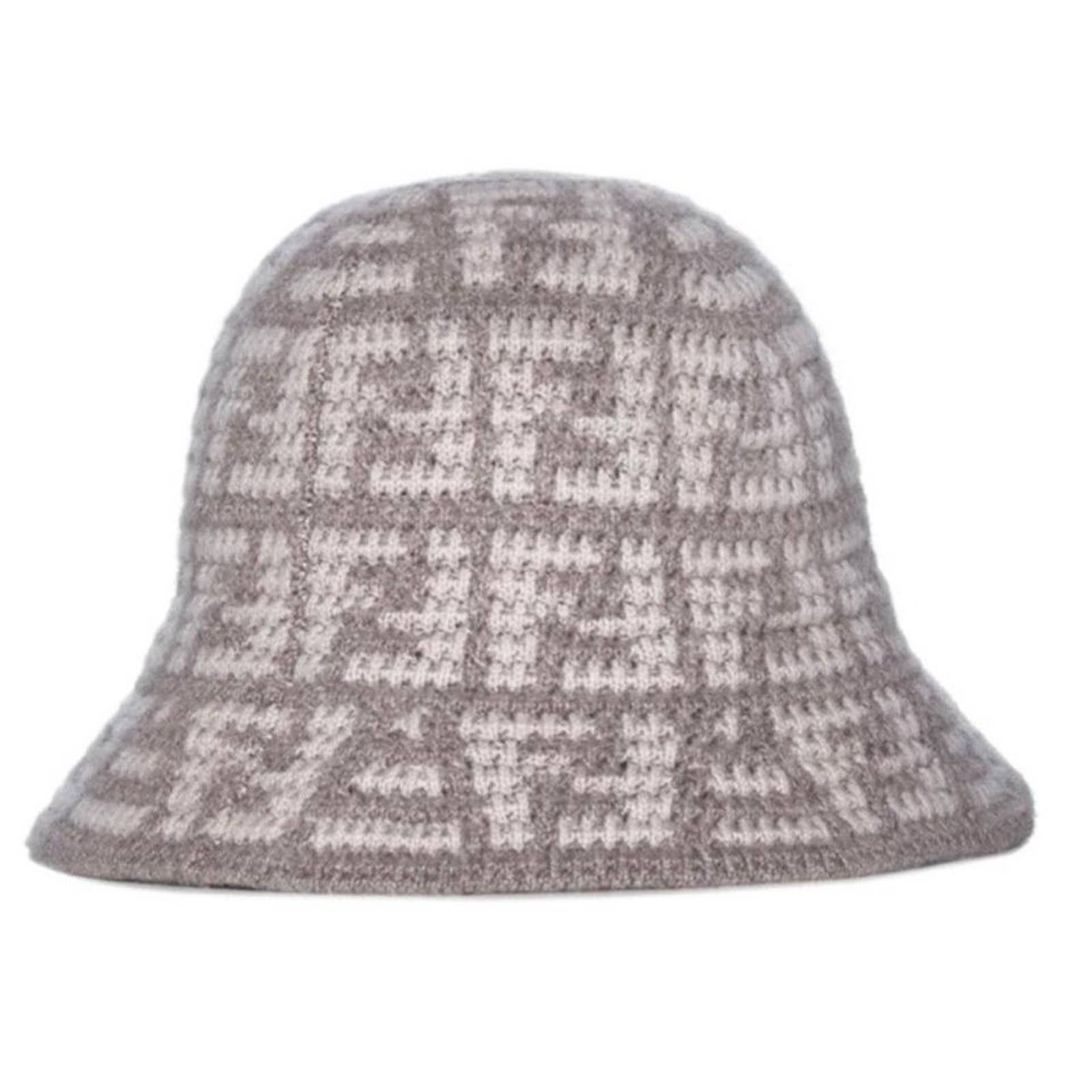 Fendi Fendi FF Logo Jacquard Crochet Bucket Hat | Grailed