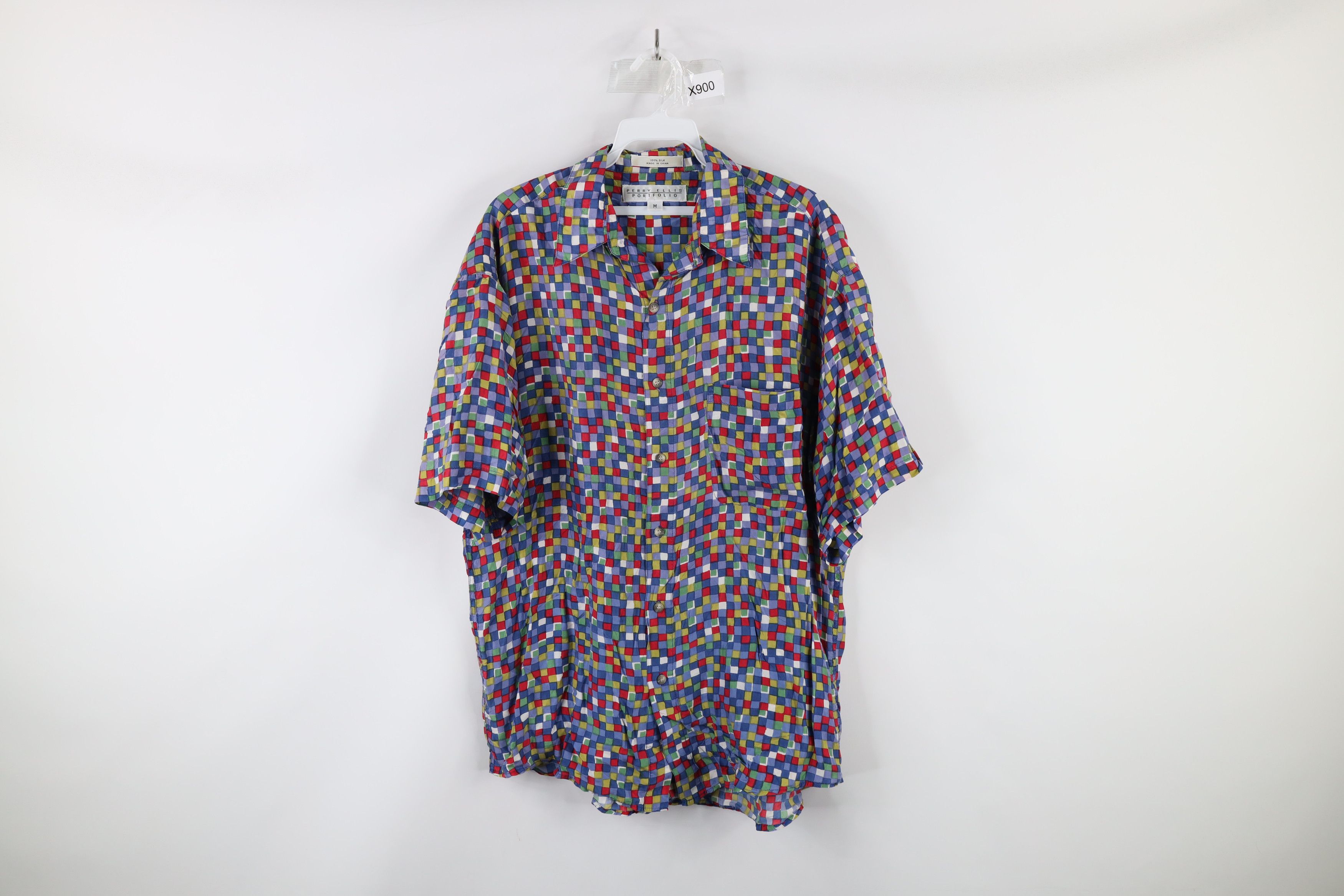 Streetwear × Vintage Vintage 90s Streetwear Rainbow Silk Collared ...
