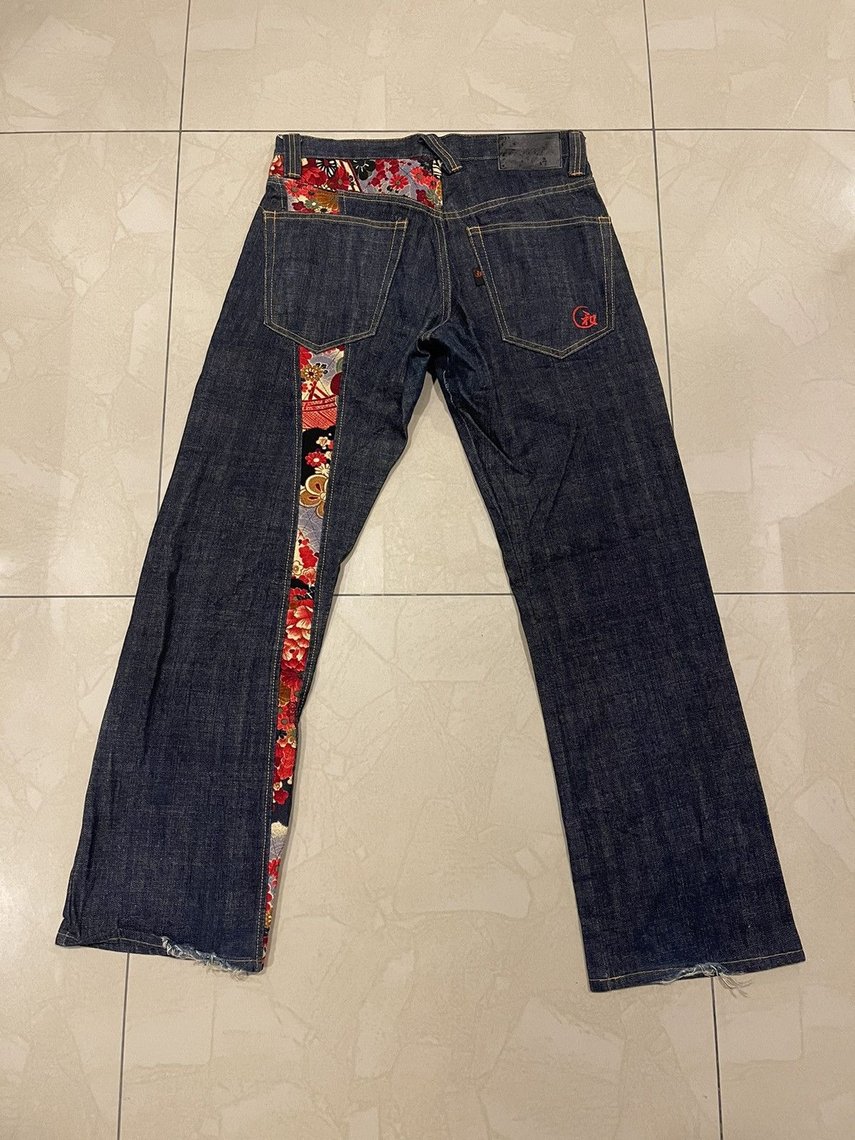 Designer JAPAN DESIGNER JUVENILE DELINQUENT DENIM SAKURA SCRIPT JEANS | Grailed