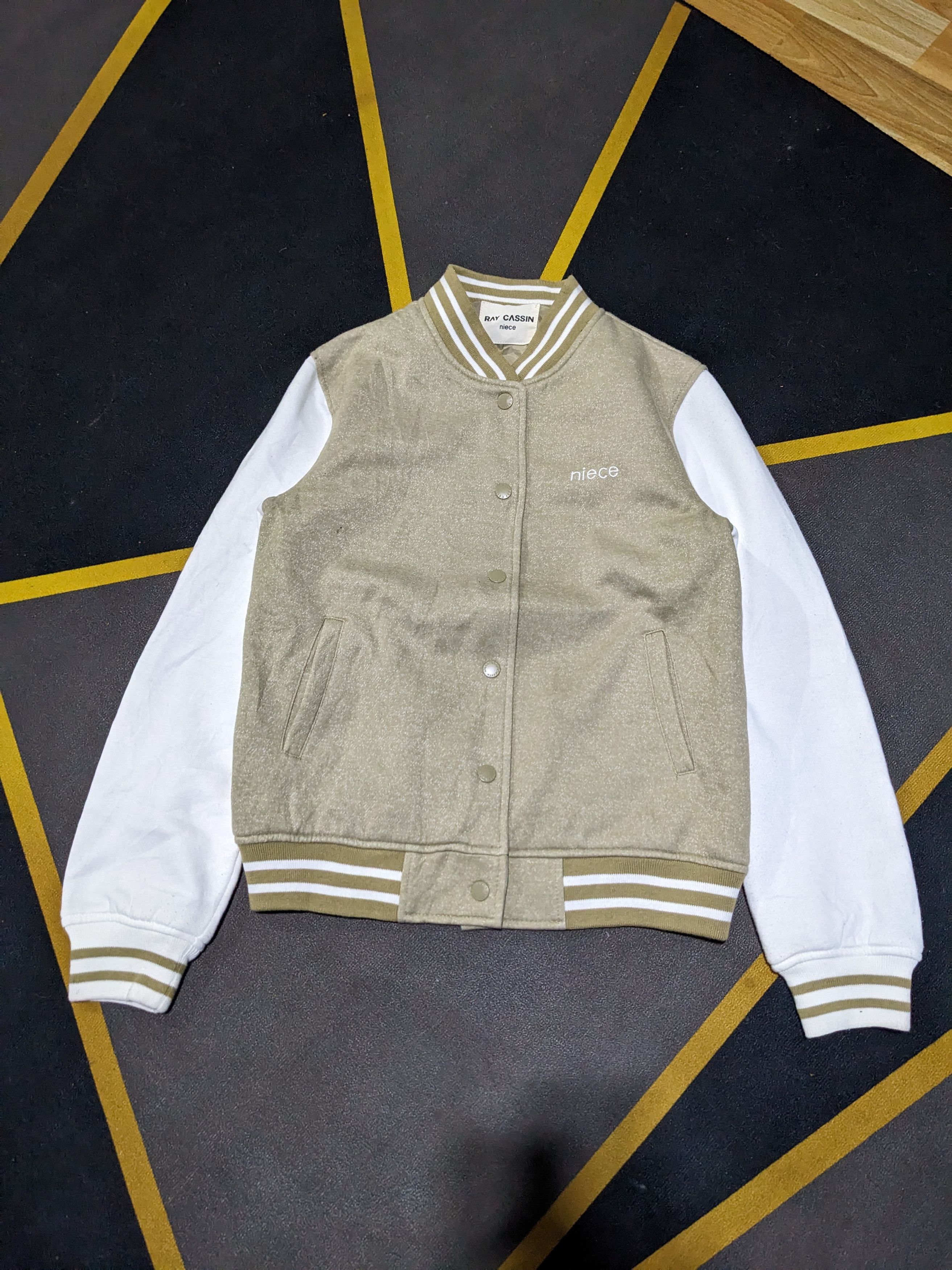 Japanese Brand × Varsity × Varsity Jacket Ray Cassin Brown & White ...