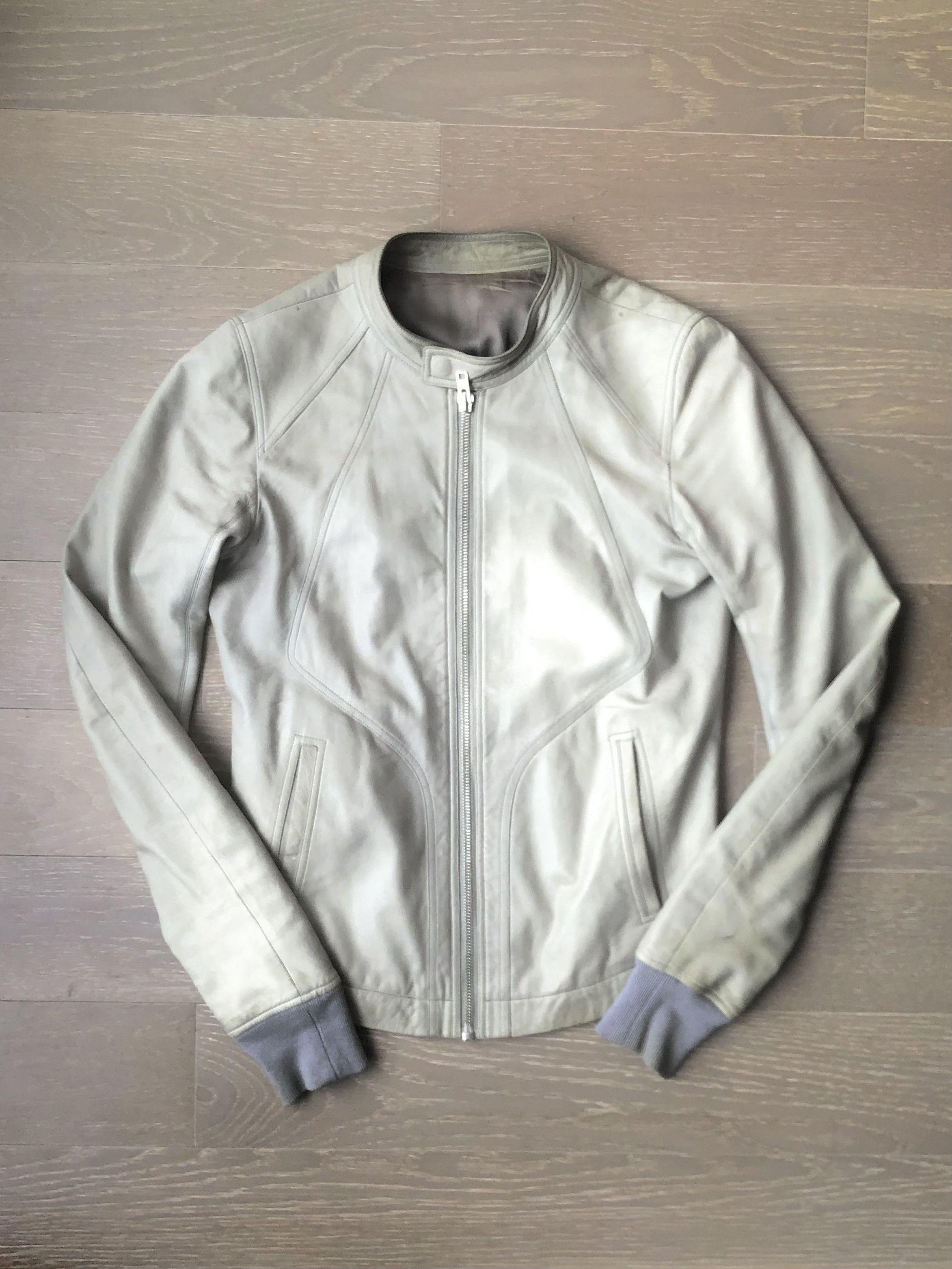 Rick Owens SS14 Intarsia Lamb Leather Single Riders Jacket | Grailed