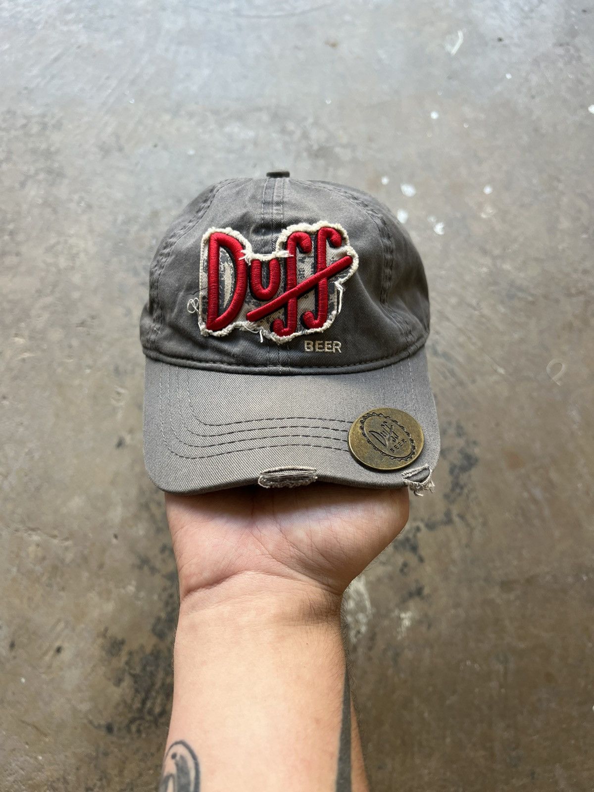 The Simpsons DUFF BEER DISTRESSED CAP | Grailed