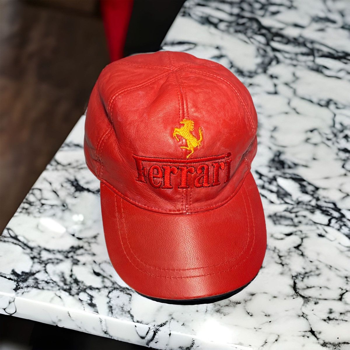 Ferrari × Streetwear × Vintage Ferrari Vintage Leather Hat Racing Hype ...