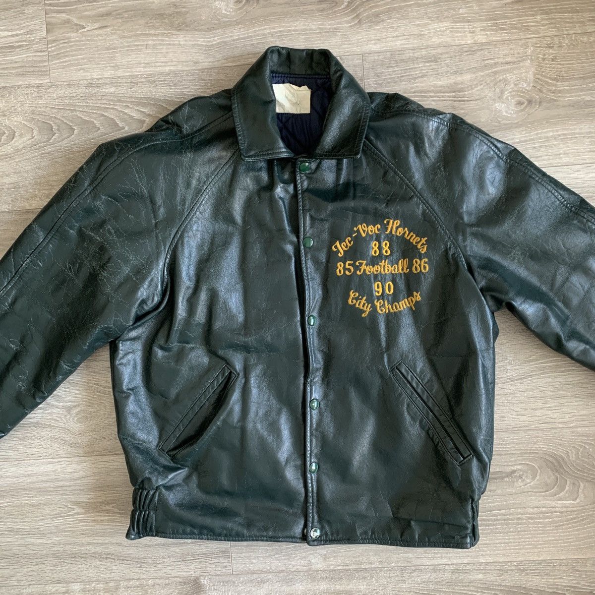 Vintage Leather letterman jacket vintage mid 80s worn in oversized ...