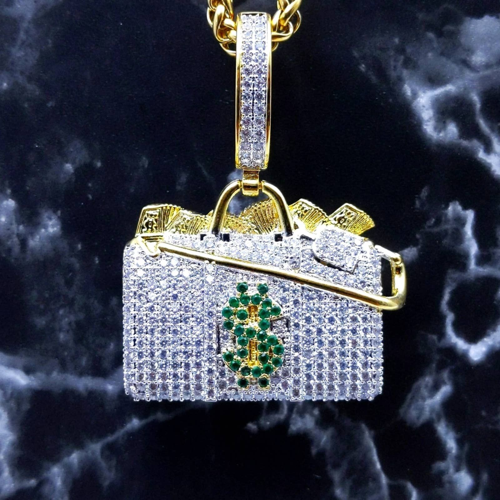 Custom 24"Franco Chain + 14K Gold Finish Money Suitcase | Grailed