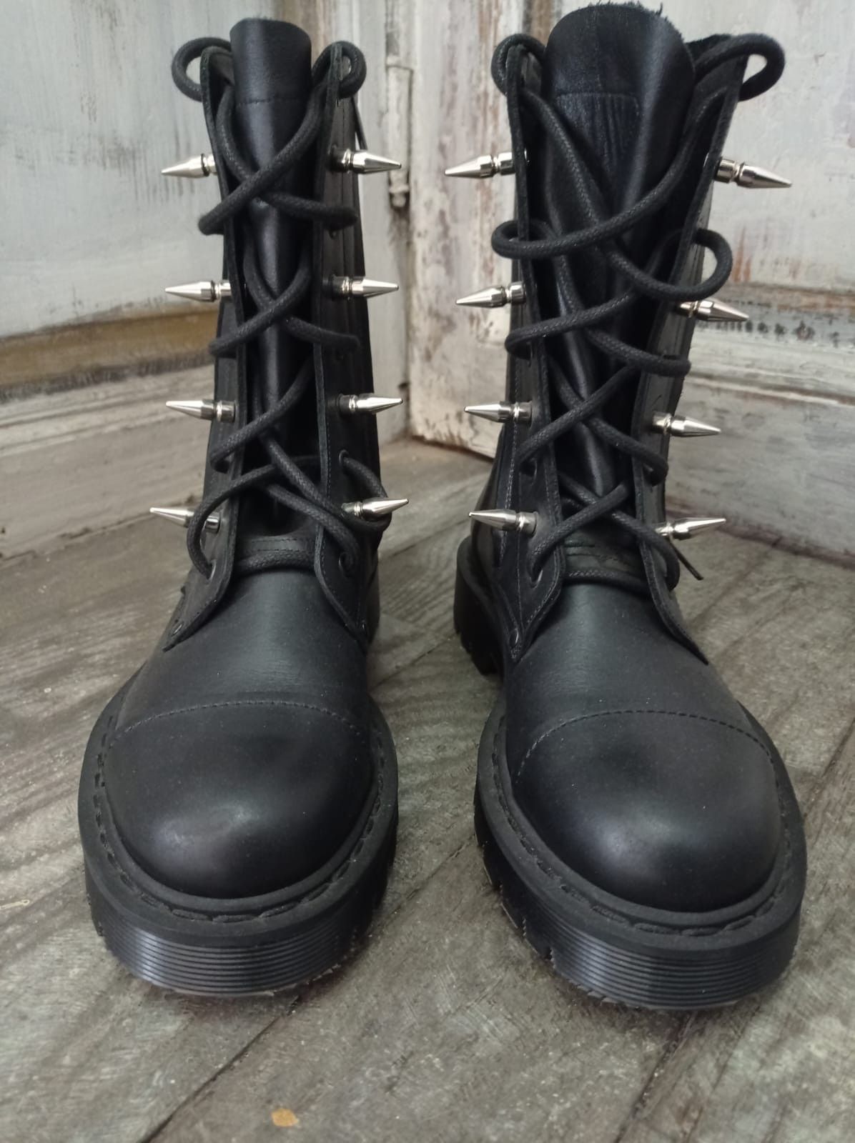 Vetements Black Spiked Army Boots | Grailed