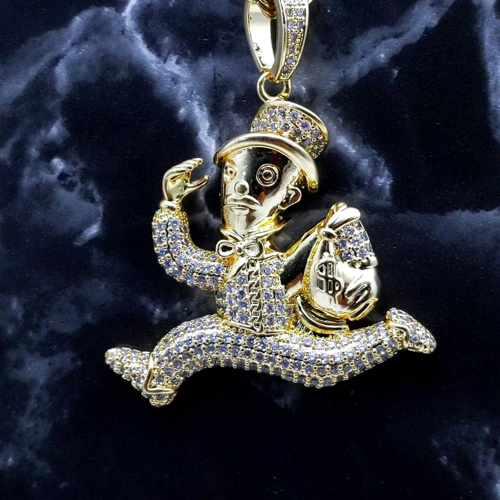 Custom 24"Rope Chain + 14K Gold Finish Monopoly Man | Grailed