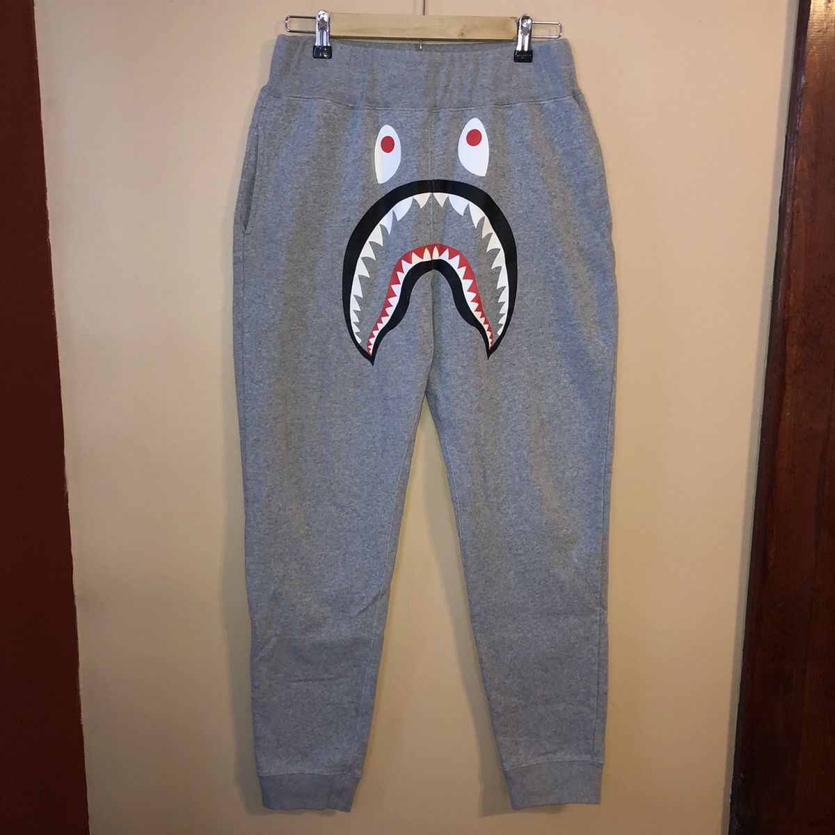 Bape A Bathing Ape Bape Shark Grey Joggers | Grailed