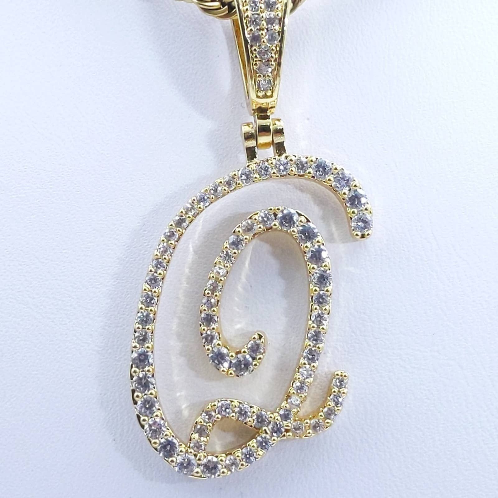Custom Cursive Q Pendant + 18" Rope Chain | Grailed