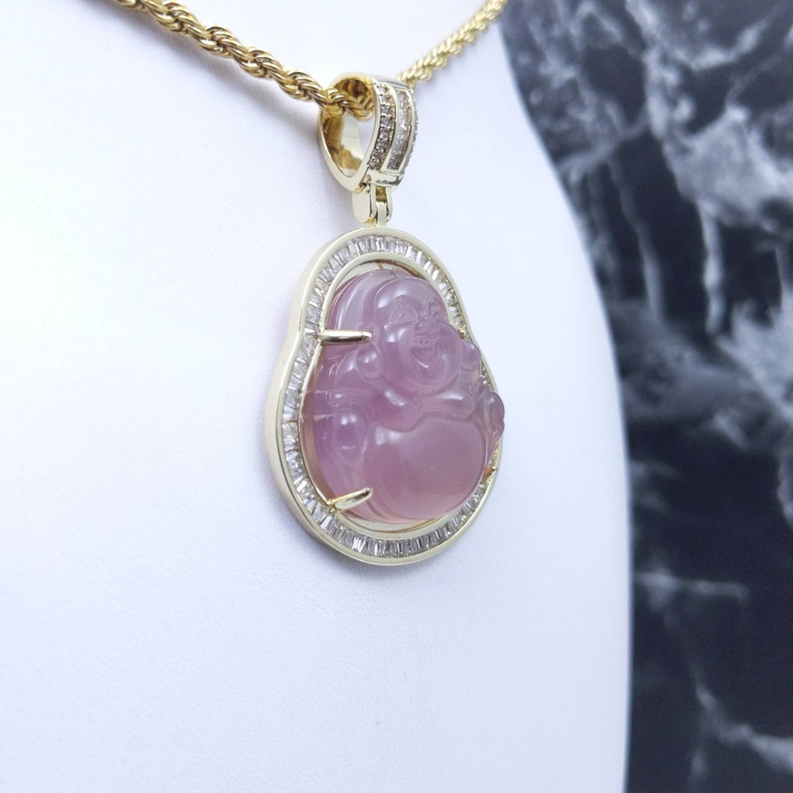 Custom 18"Rope Chain + 14K Gold Finish Pink Buddha | Grailed