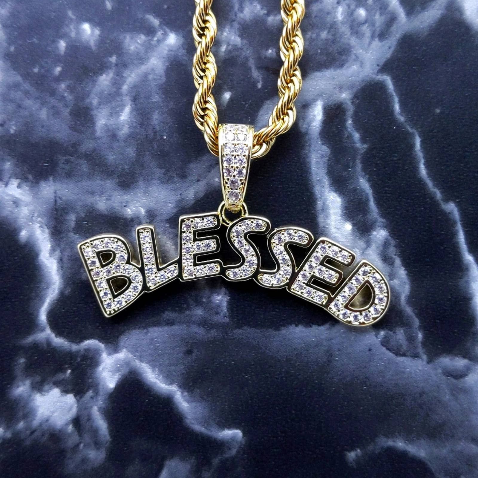 Custom 24"Rope Chain + 14K Gold Finish Blessed Pendant | Grailed