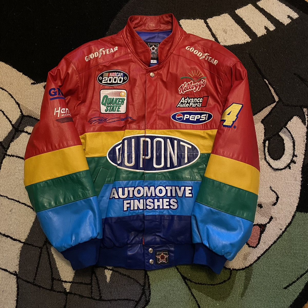 JH Design × Jeff Hamilton × Vintage DuPont Nascar leather rainbow ...