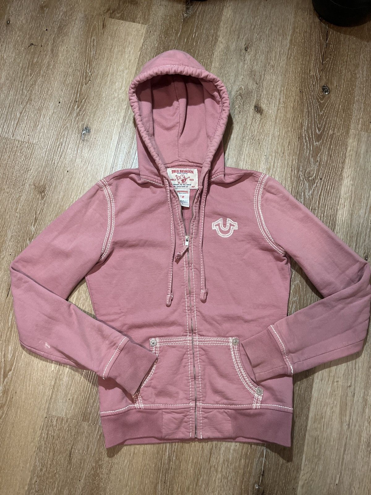 True Religion Pink True Religion QT zip up hoodie | Grailed