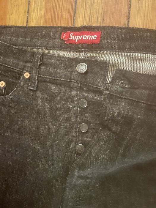 Supreme RARE OOG Supreme Slim Selvedge Jeans Raw Black | Grailed