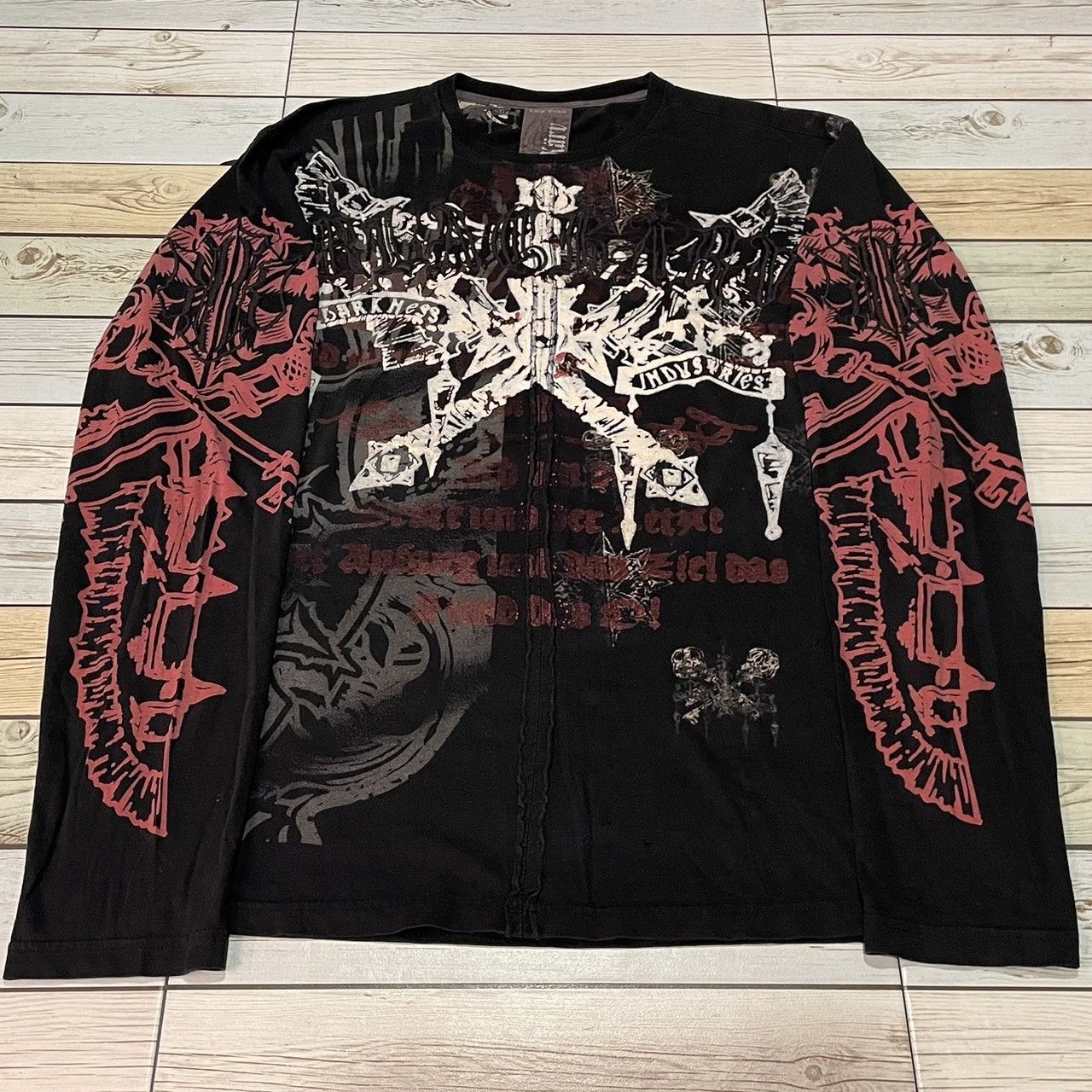 Affliction × Ed Hardy × Streetwear Rare Black Karv Y2K Affliction Style ...