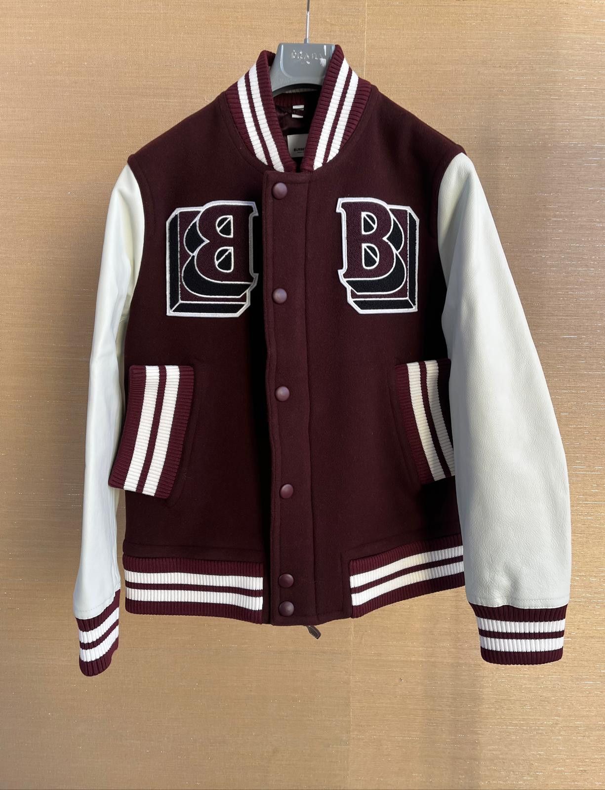 Burberry Teddy Varsity Jacket in Deep Maroon | Grailed