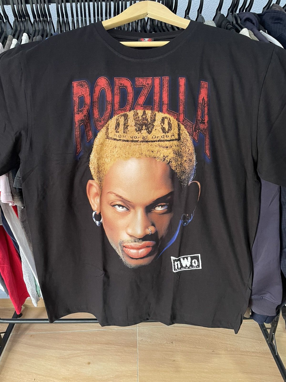 NBA × Rap Tees × Vintage NBA dennis rodman rodzilla raptee bootleg big ...