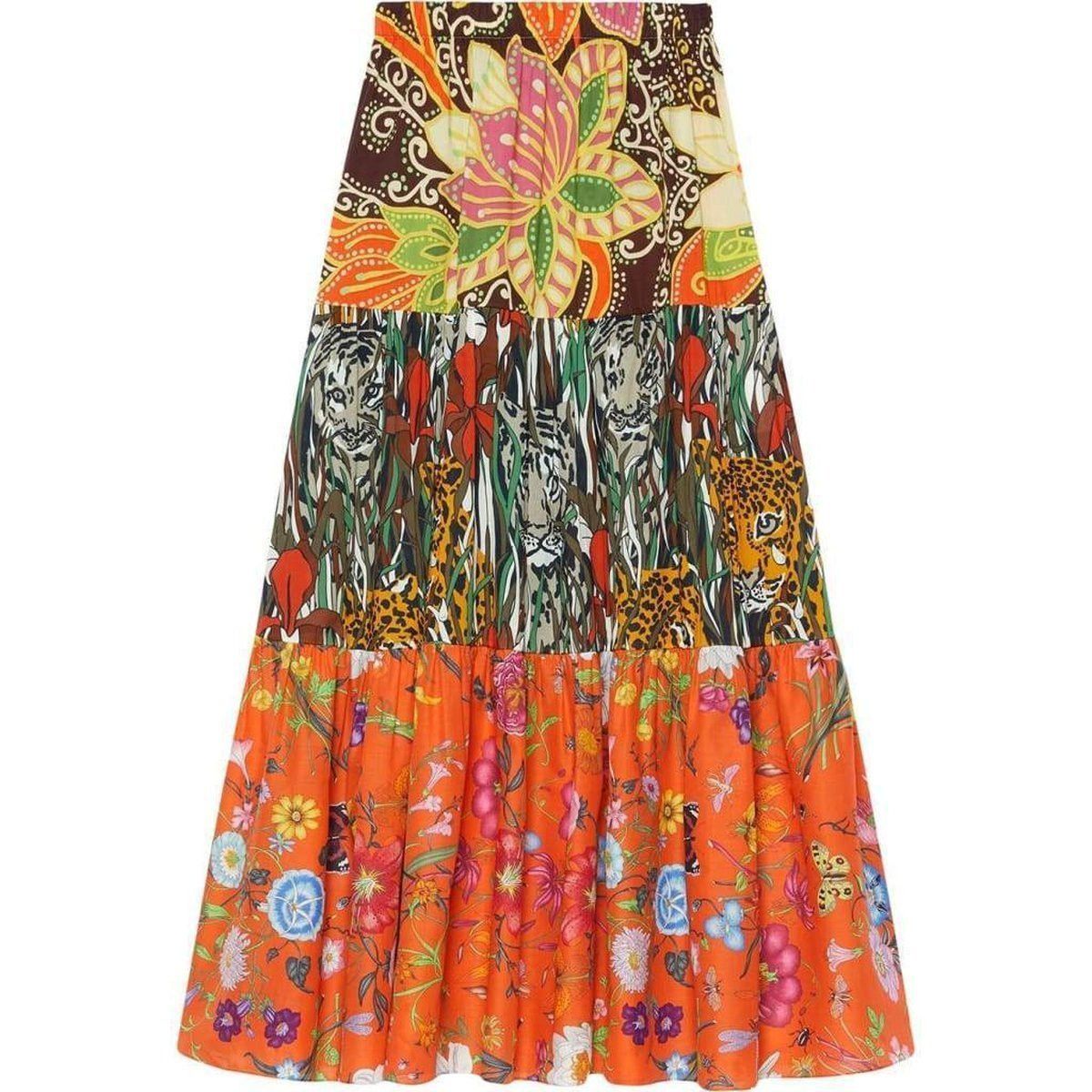 Gucci Patchwork-design Printed Long Skirt | Grailed