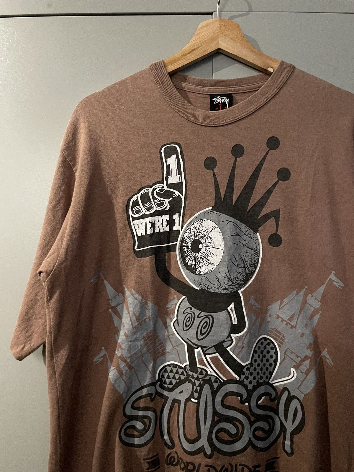 Vintage Vintage Stussy Rip off Mickey Disney Worldwide ( RARE ) | Grailed
