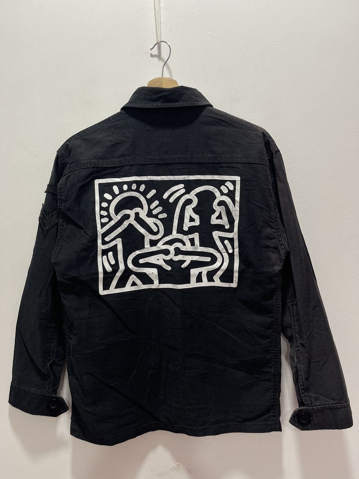 Vintage SUN FADED KEITH HARING X SLY MILITARY MULTIPOCKT JACKET | Grailed