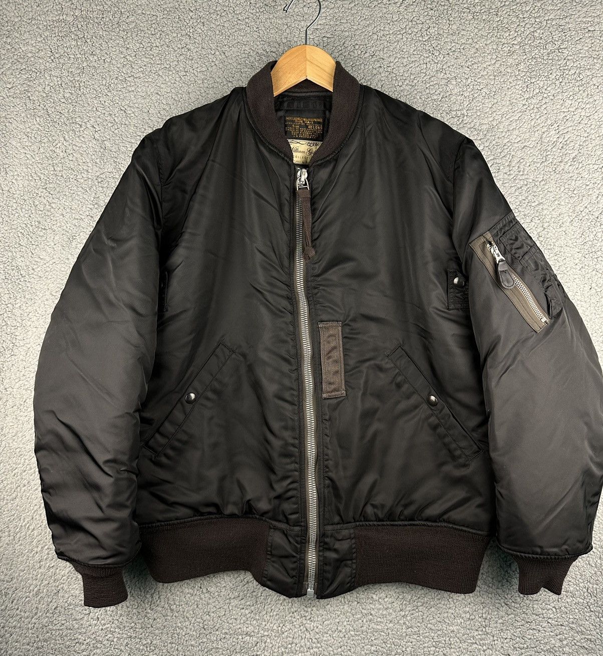Buzz Rickson's William Gibson x Buzz Rickson’s Black MA-1 Bomber Long ...