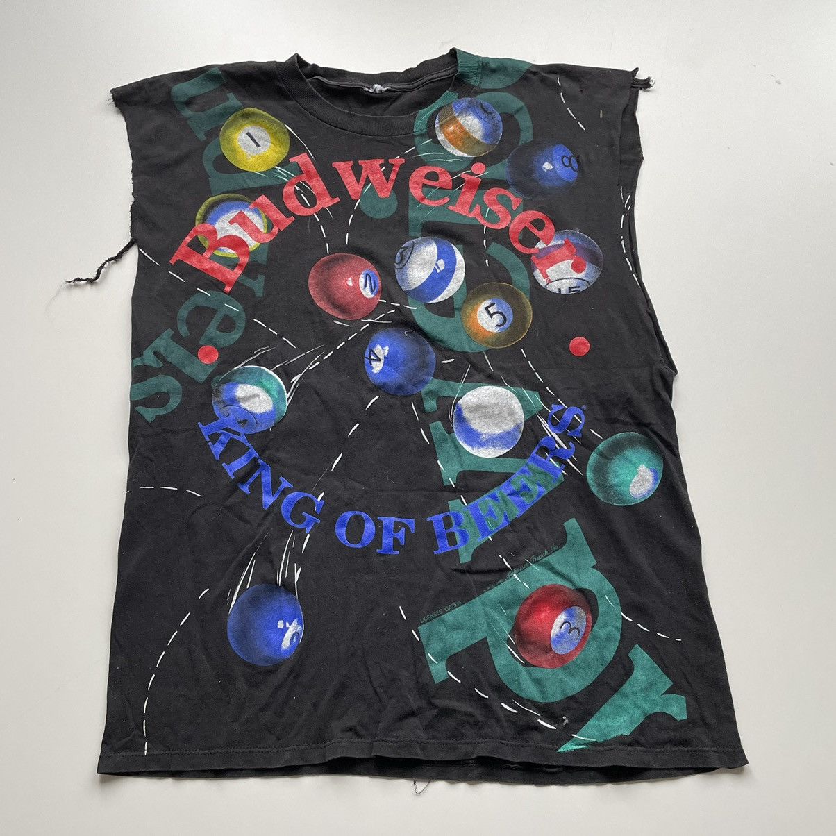 Vintage Vintage 90s Budweiser Billiards graphic AOP tank top shirt ...